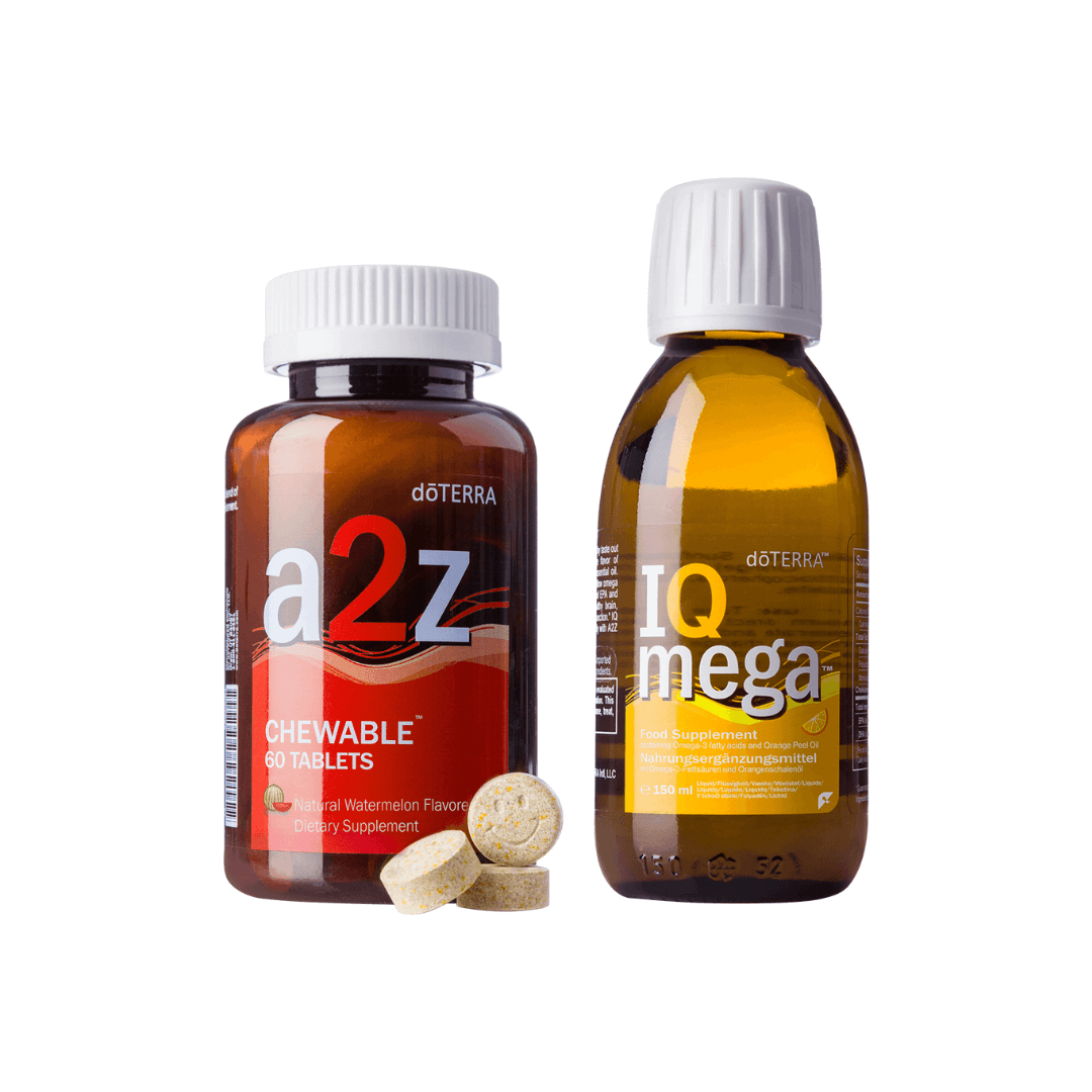 A2Z Chewable™ rágótabletta és IQ Mega™ folyékony omega-3 ...